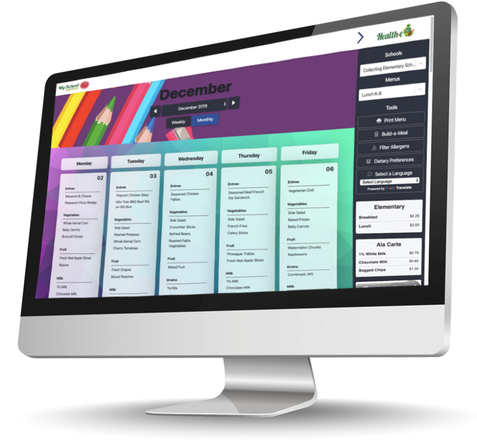 Online Menus | Health-e Pro