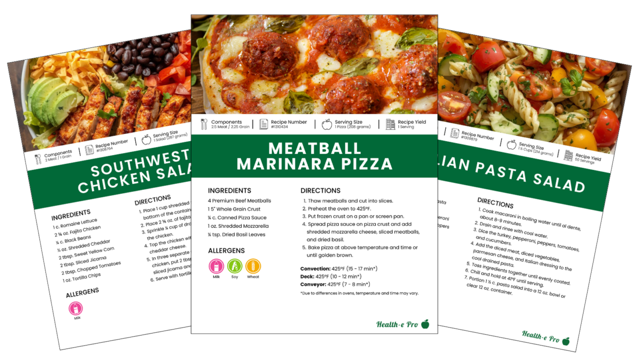 School Nutrition Recipes | Health-e Pro